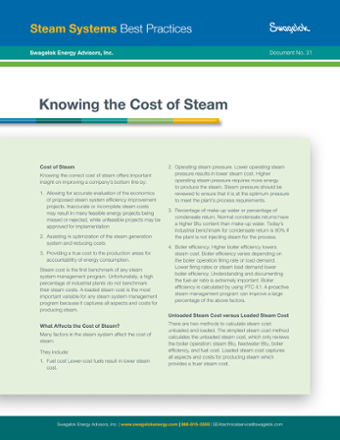 Steam Systems Knowing The Cost Of Steam Swagelok California